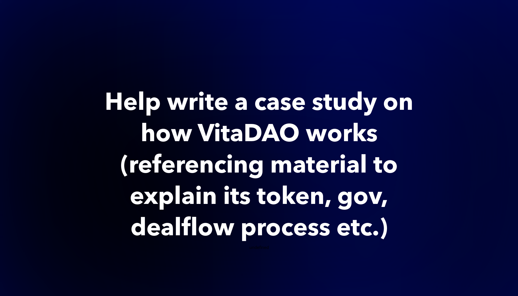 Help write a case study on how VitaDAO works (referencing material to explain its token, gov ...